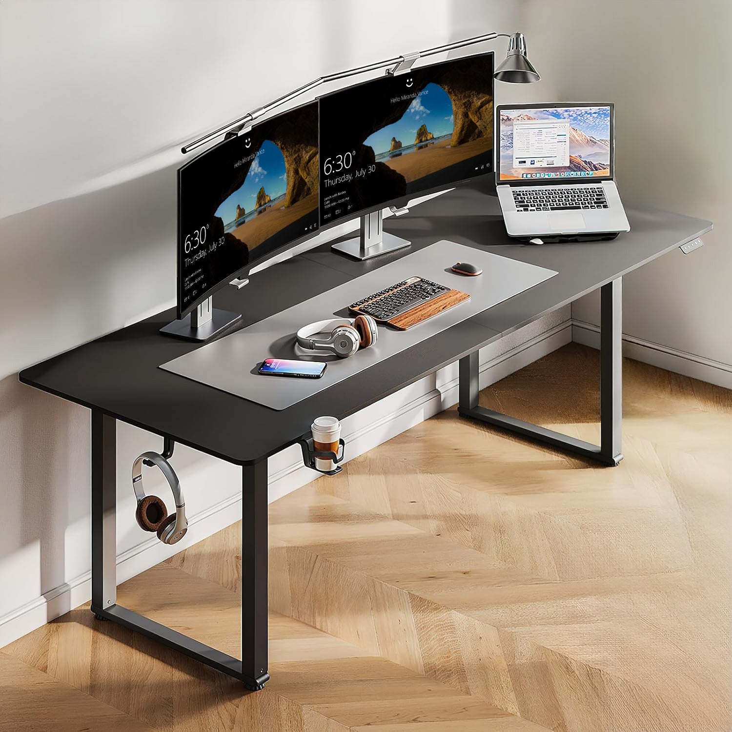Standing Desk, Adjustable Standing Desk with 4 Legs, Rectangular Desk ...