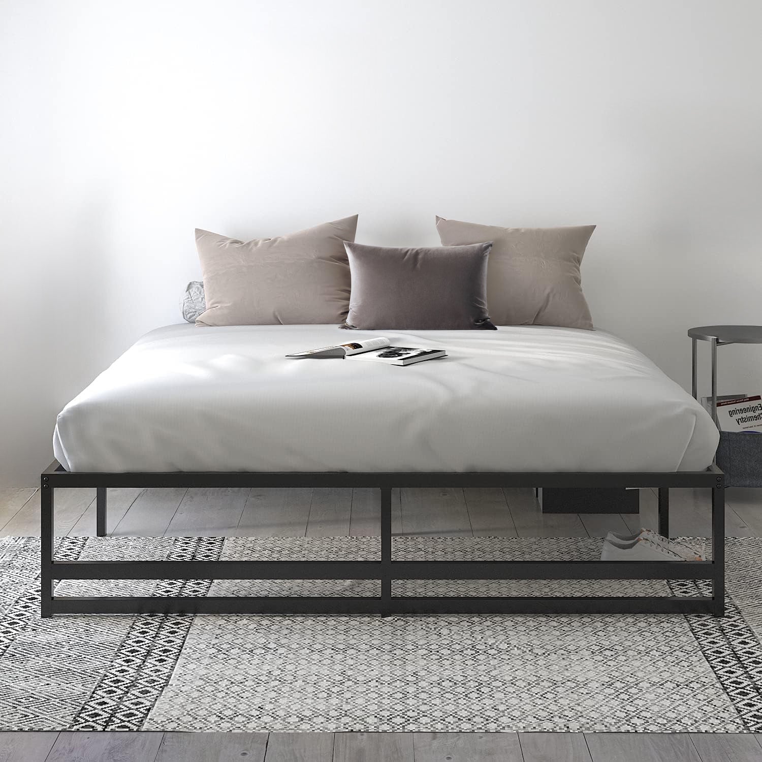 Metal Platform Bed Frame with 14 Inch Underbed Storage No Box Spring R ...