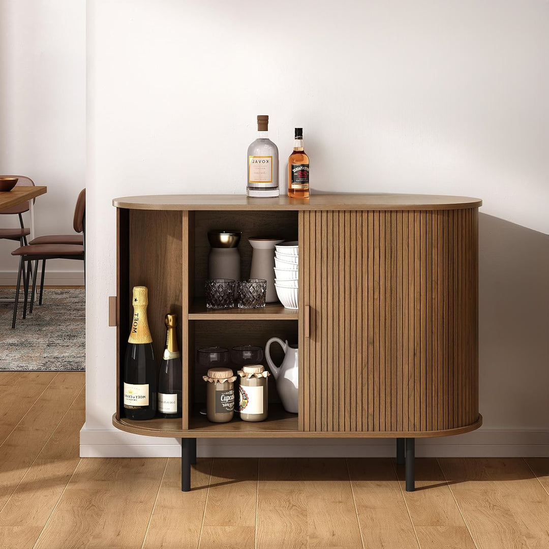 Sideboard Buffet Cabinet with Sliding Doors 40 Inch Storage Cabinet with Adjustable Shelves Ohwill Online Home Store for Furniture. Free Shipping on all items